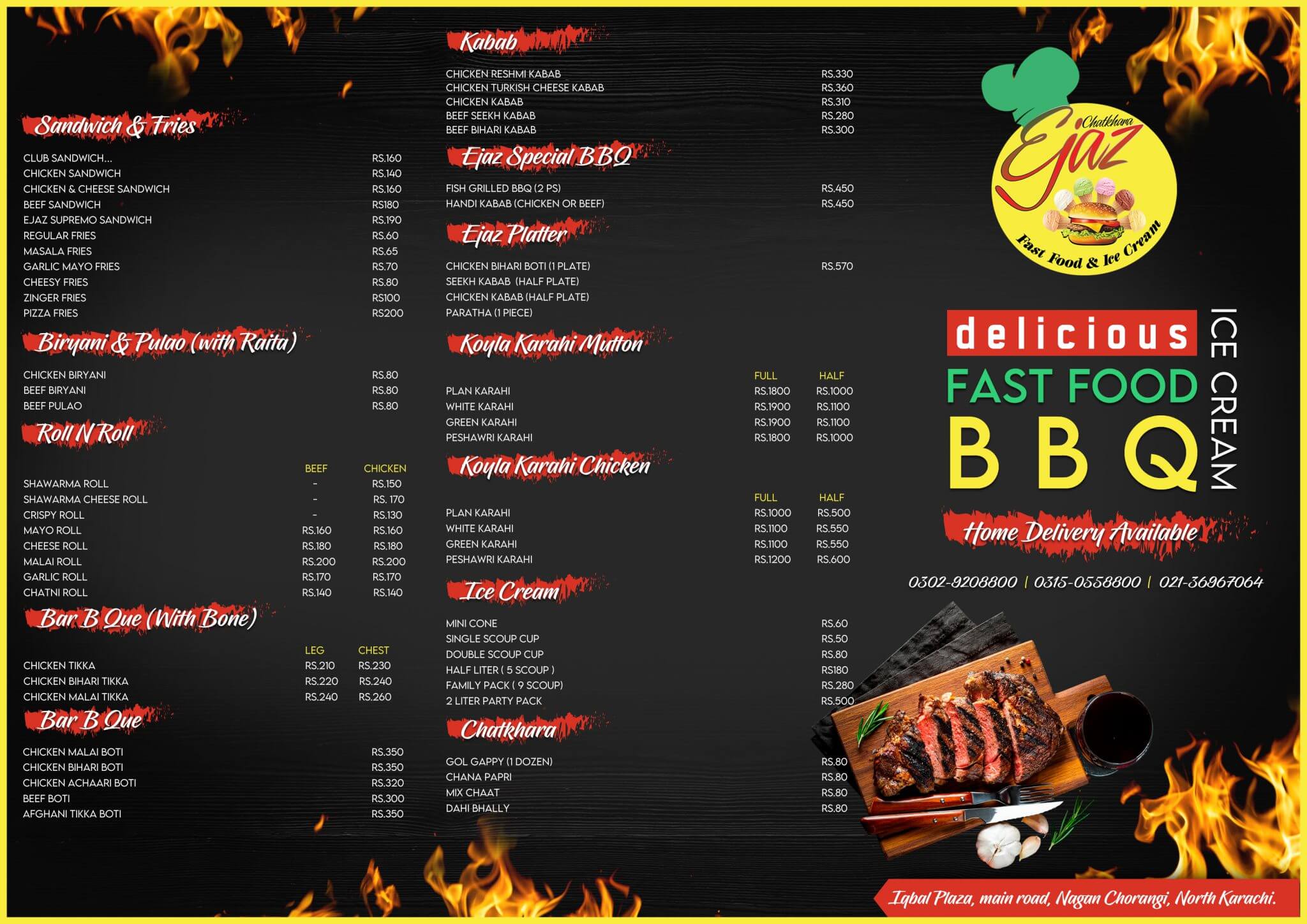 Menu – Ejaz Pakwan